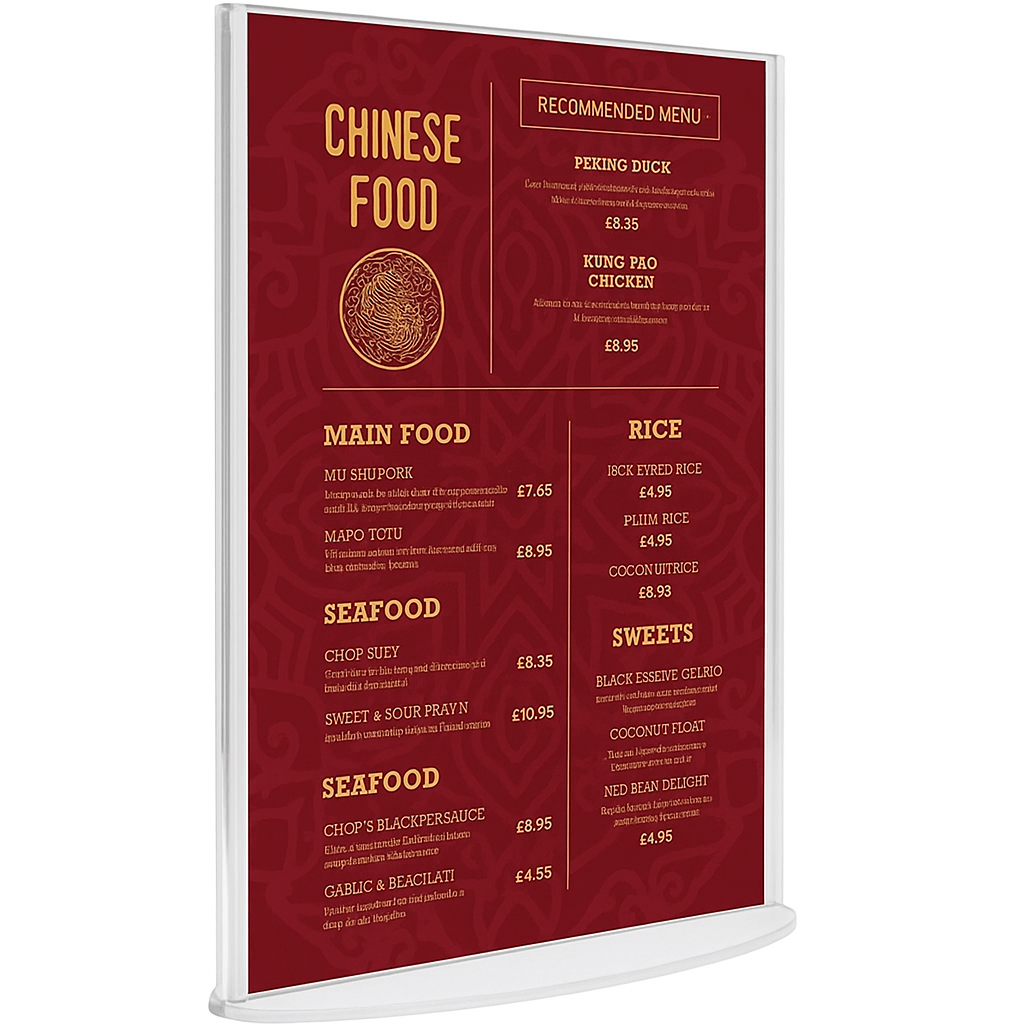 Overture Menu Holder – Birmingham Signs